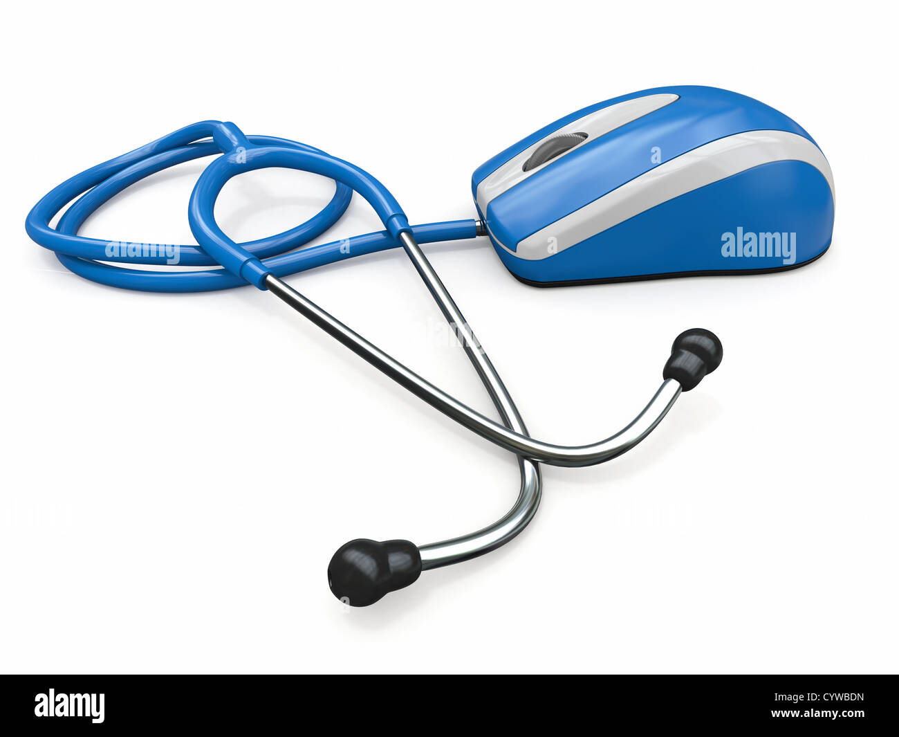 Stethscope and computer mouse. Medical Technologies. 3d Stock Photo - Alamy