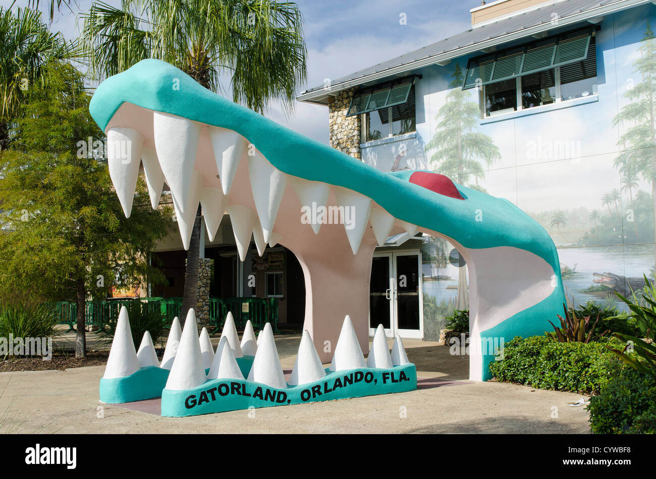 Entrance at Gatorland theme park outside Orlando, Florida Stock Photo ...