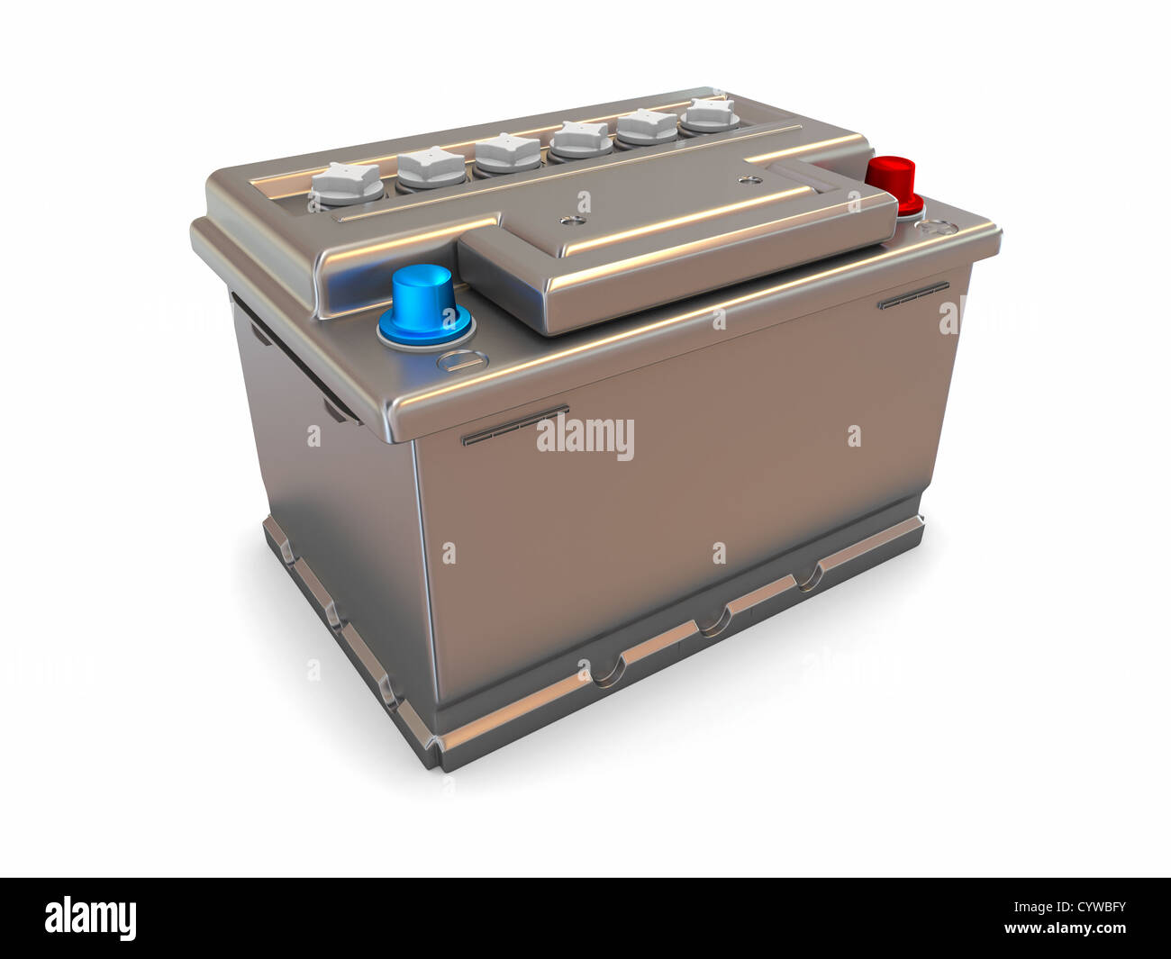 Car battery on white background. Three-dimensional image Stock Photo ...