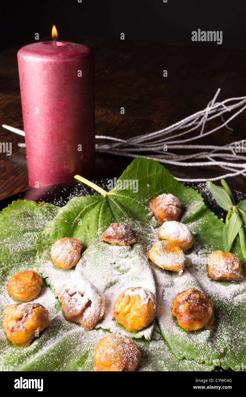 A chestnut treat traditional in the autumn months Stock Photo - Alamy