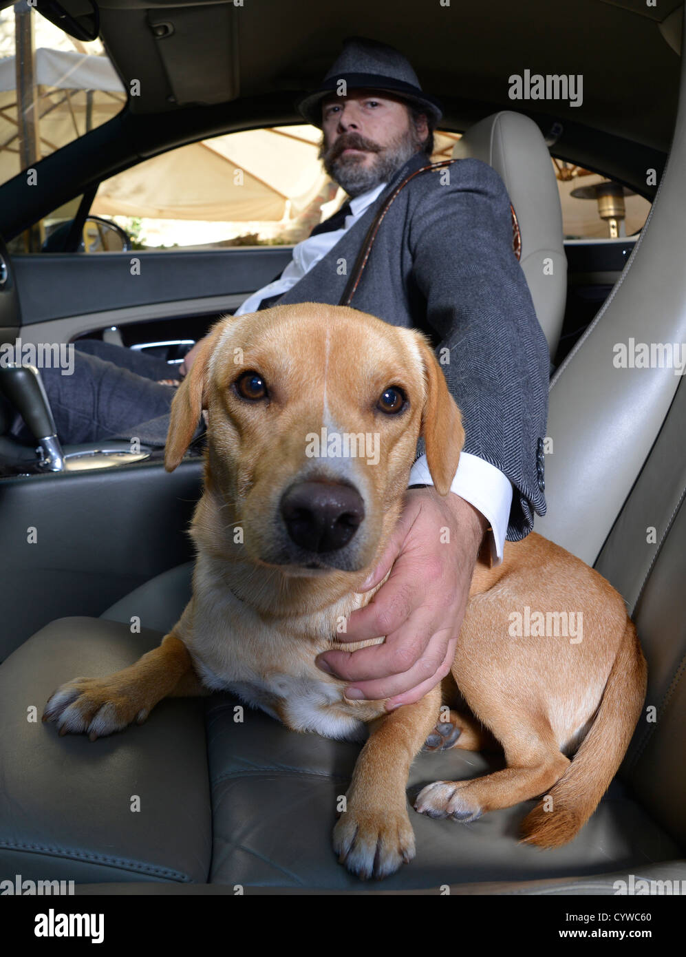 Dog and master Stock Photo - Alamy