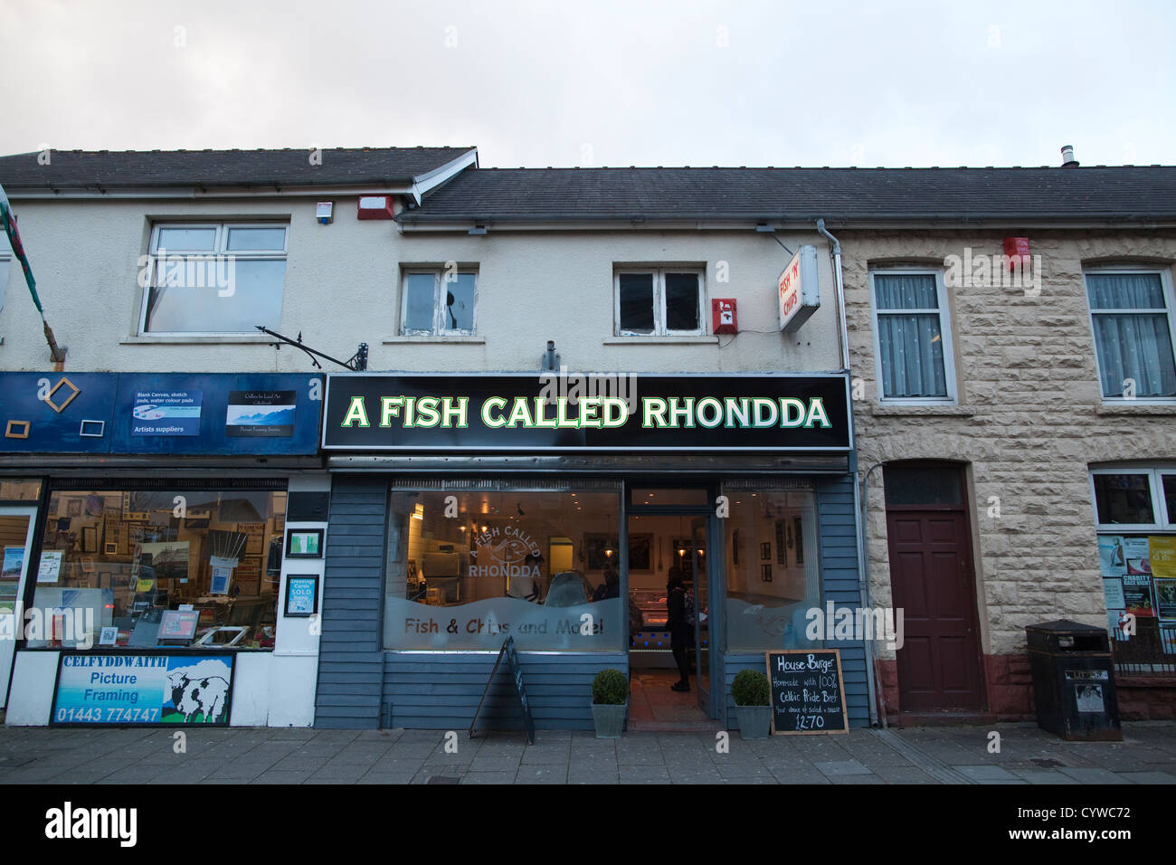 Treorchy town, in the Rhondda Valley region of South Wales, United ...