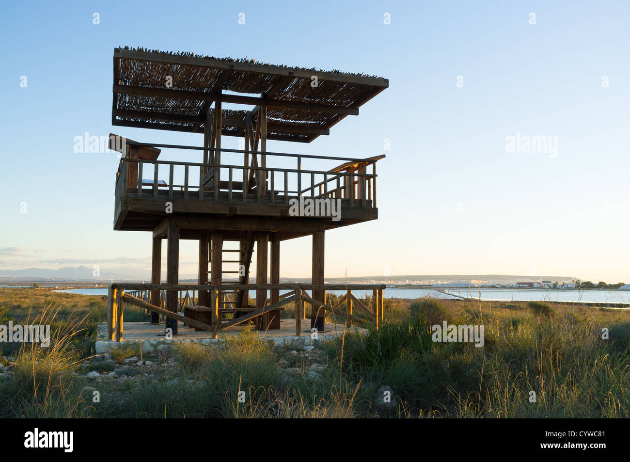 Wooden structure for eco-tourists and birdwatchers Stock Photo - Alamy