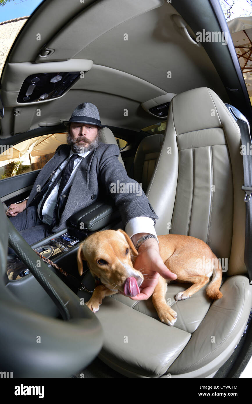 Dog and master Stock Photo - Alamy