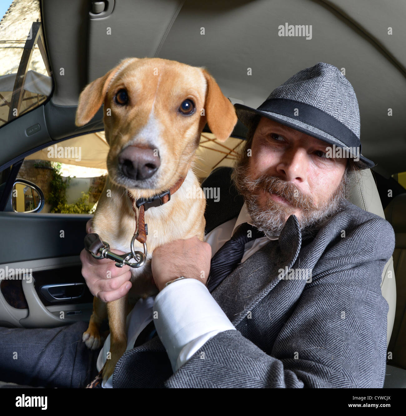 Dog and master Stock Photo - Alamy