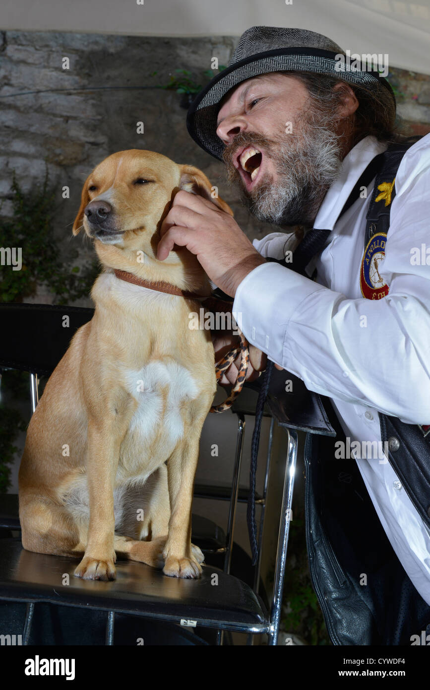 Dog and master Stock Photo - Alamy