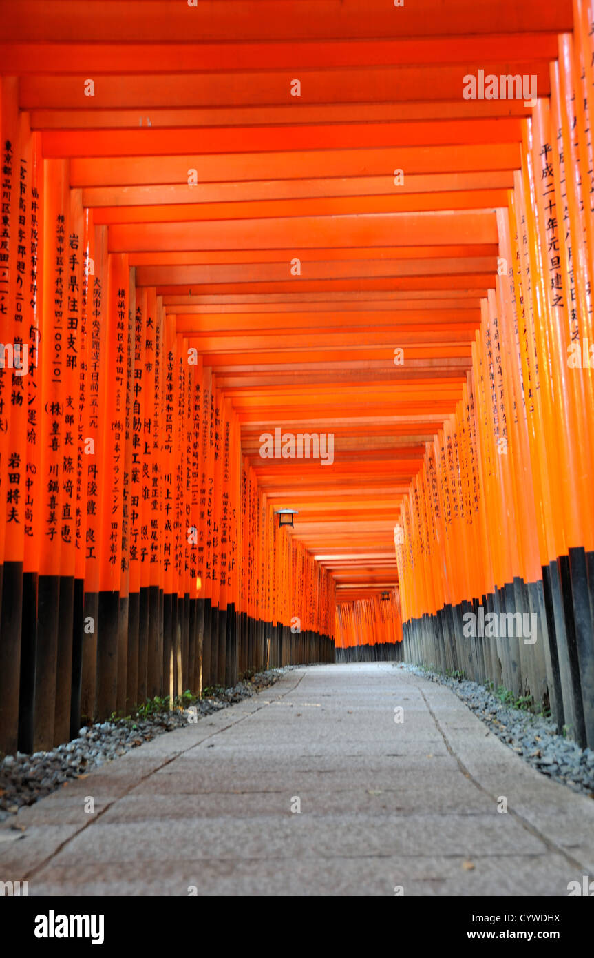Endless shrine gates, Fushima-Inari Taisha, Kyoto Stock Photo - Alamy