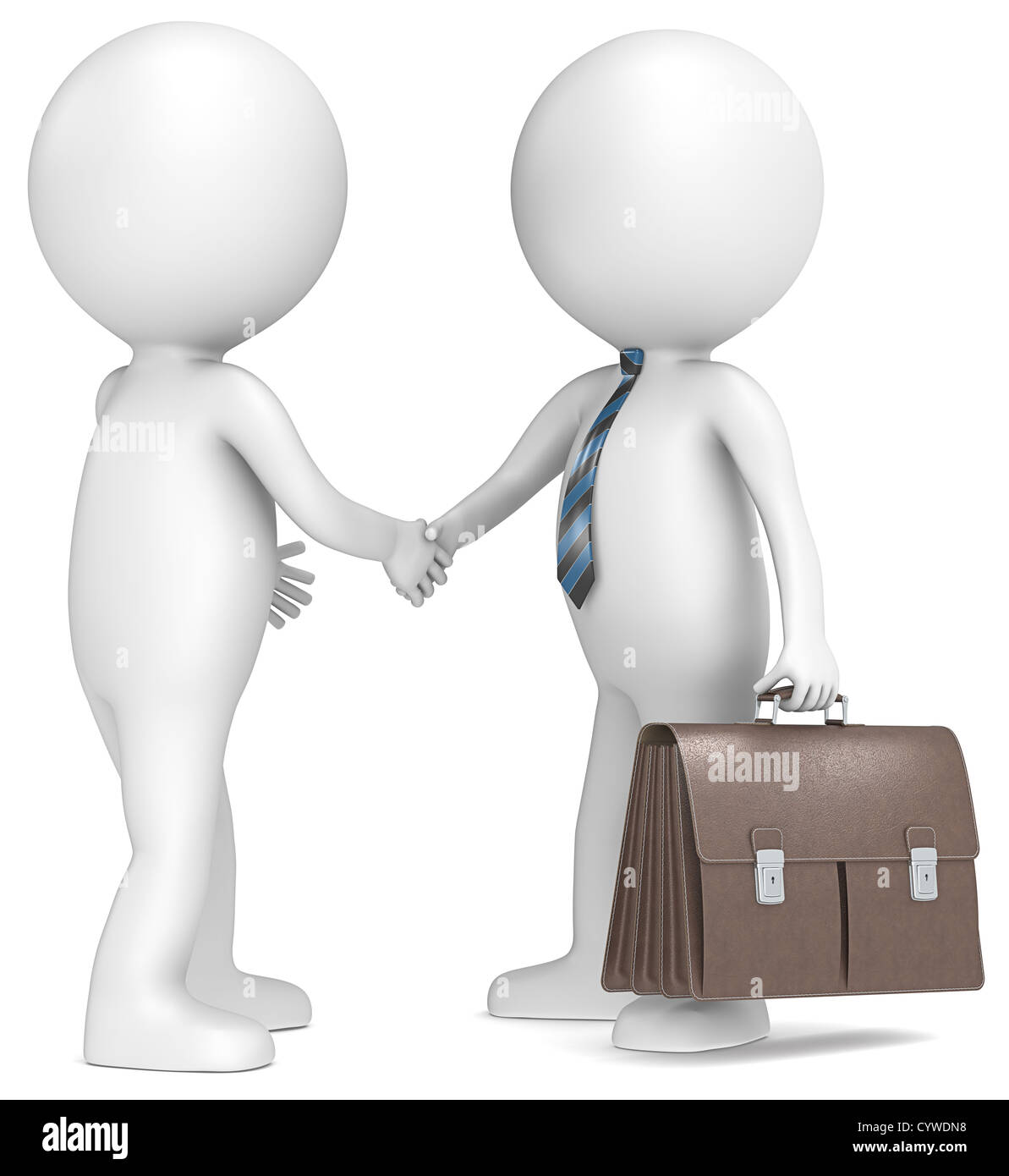 Handshake. 3D little human character shaking hand with Businessman ...
