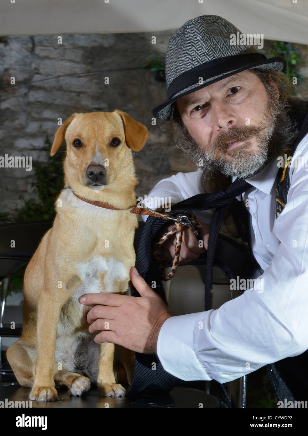 Dog and master Stock Photo - Alamy