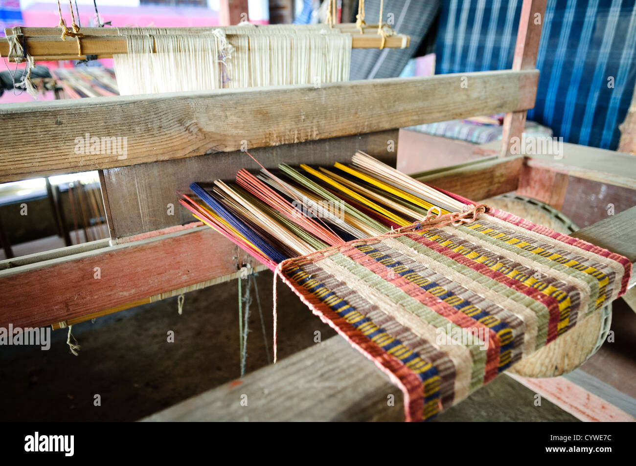 Examples of traditional weaving on display at Casa del Tejido Antiguo ...