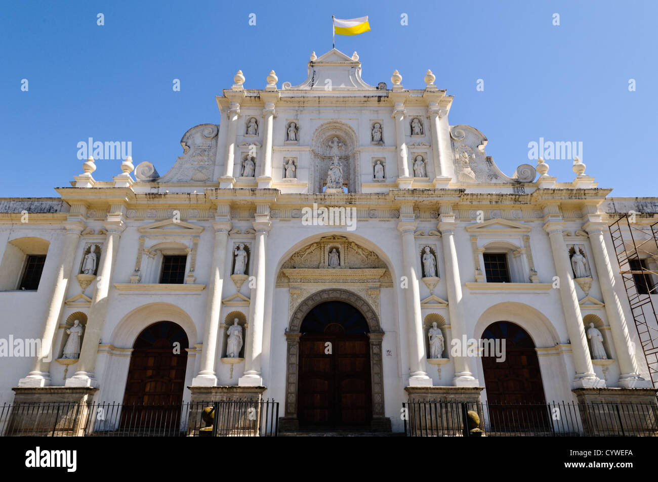 Th Catedral de Santiago on the main square of Antigua Guatemala. Famous ...