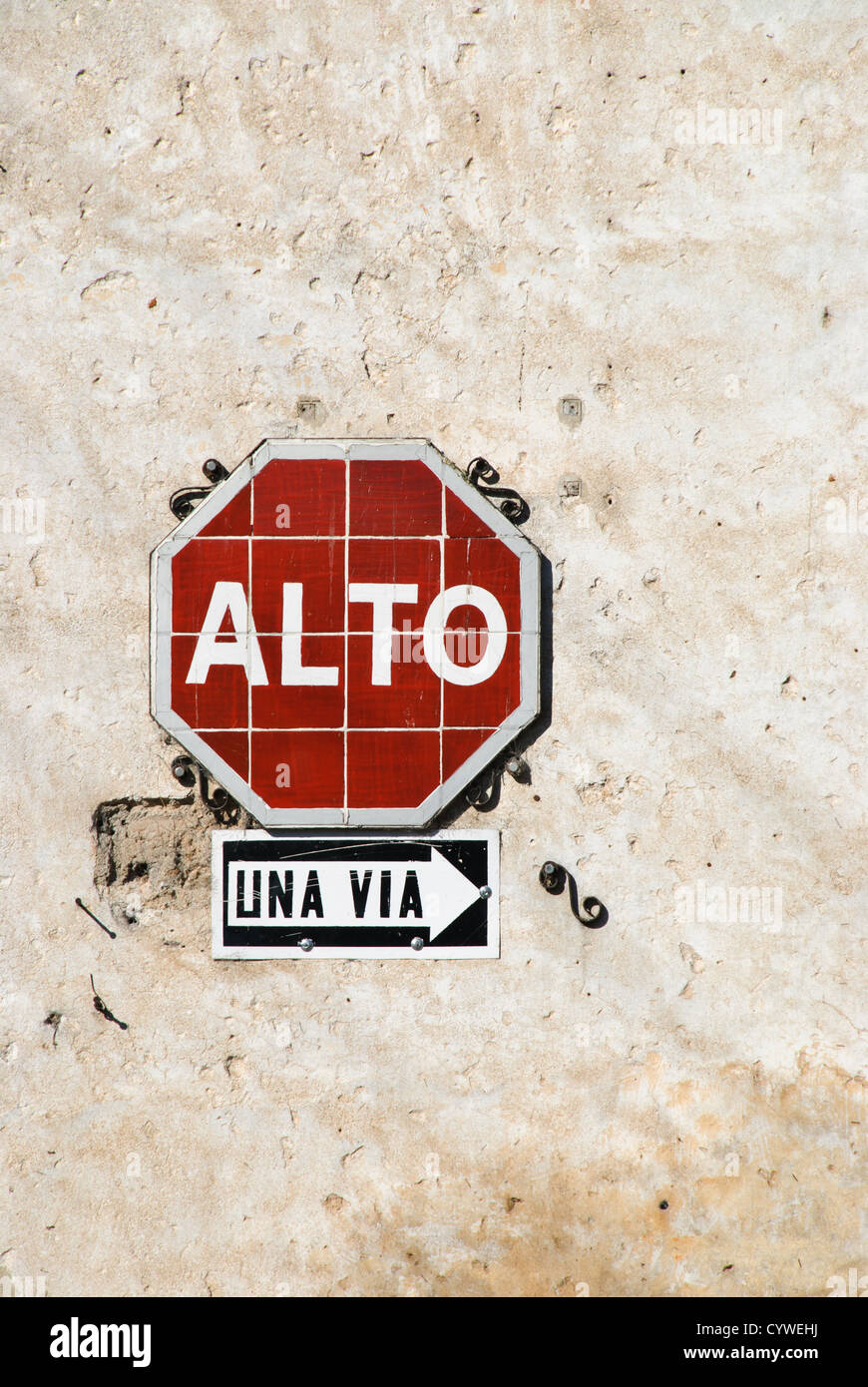 Stop sign antigua guatemala hi-res stock photography and images - Alamy