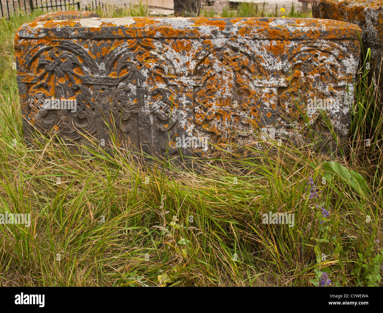 Khatchkar (cross-stone) field in Noratus Stock Photo - Alamy