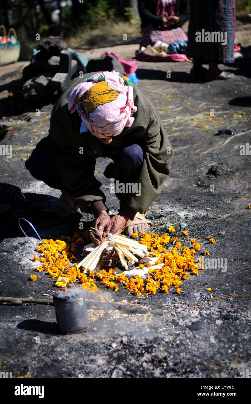 Local shaman perform traditional kiche hi-res stock photography and ...
