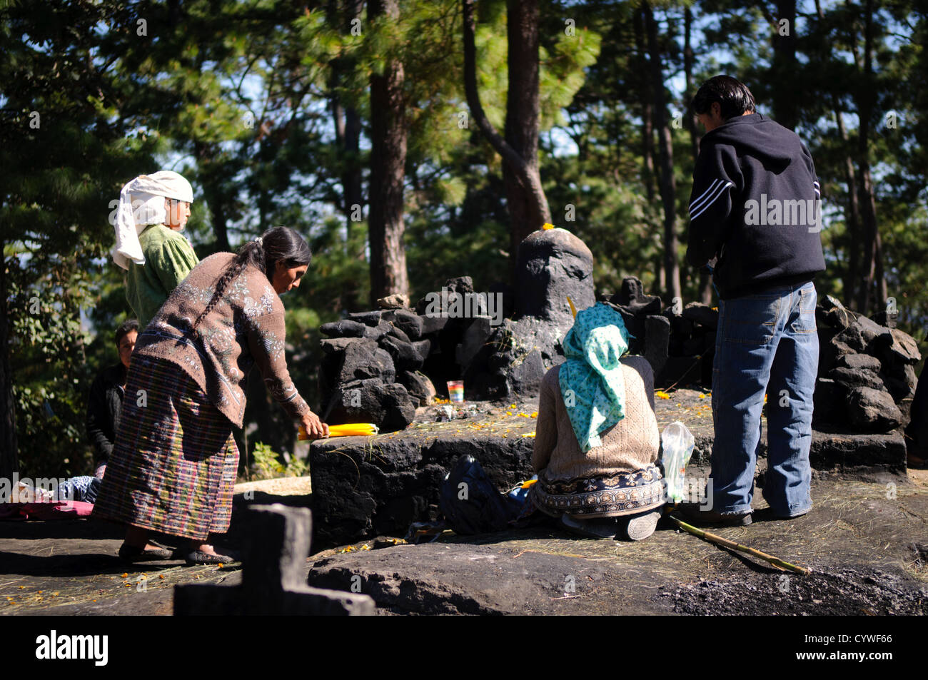 CHICHICASTENANGO, Guatemala - Local shaman perform a traditional K'iche ...