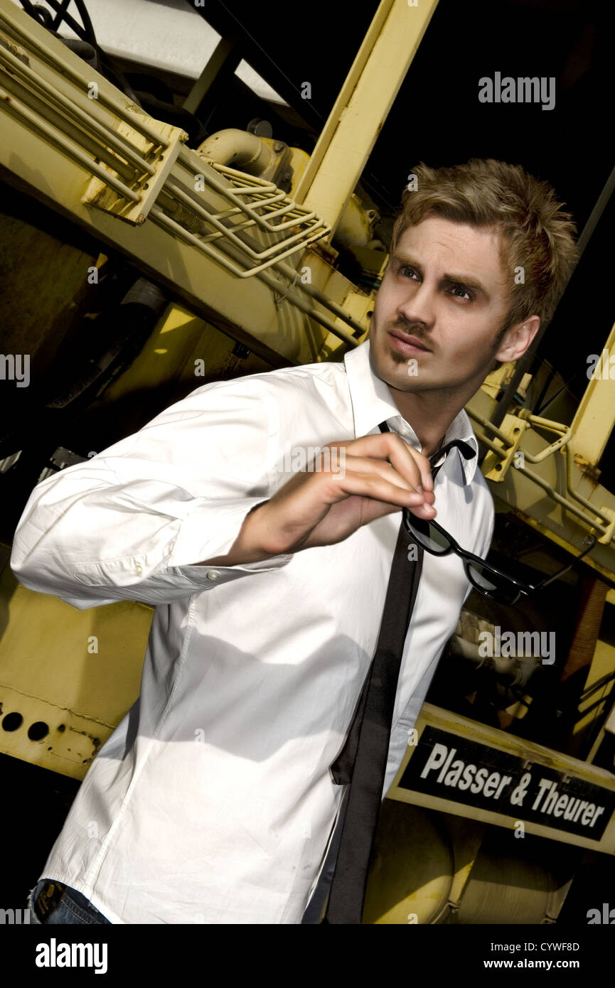 Man shooting 686 Smith Wesson revolver suicide or killer outdoor Stock ...