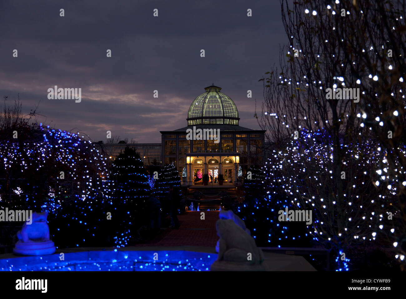 The Conservatory and Holiday decorations at Lewis Ginter Botanical ...