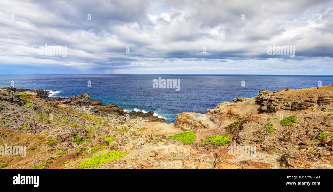 Island Maui tropical cliff coast line with ocean. Hawaii Stock Photo ...