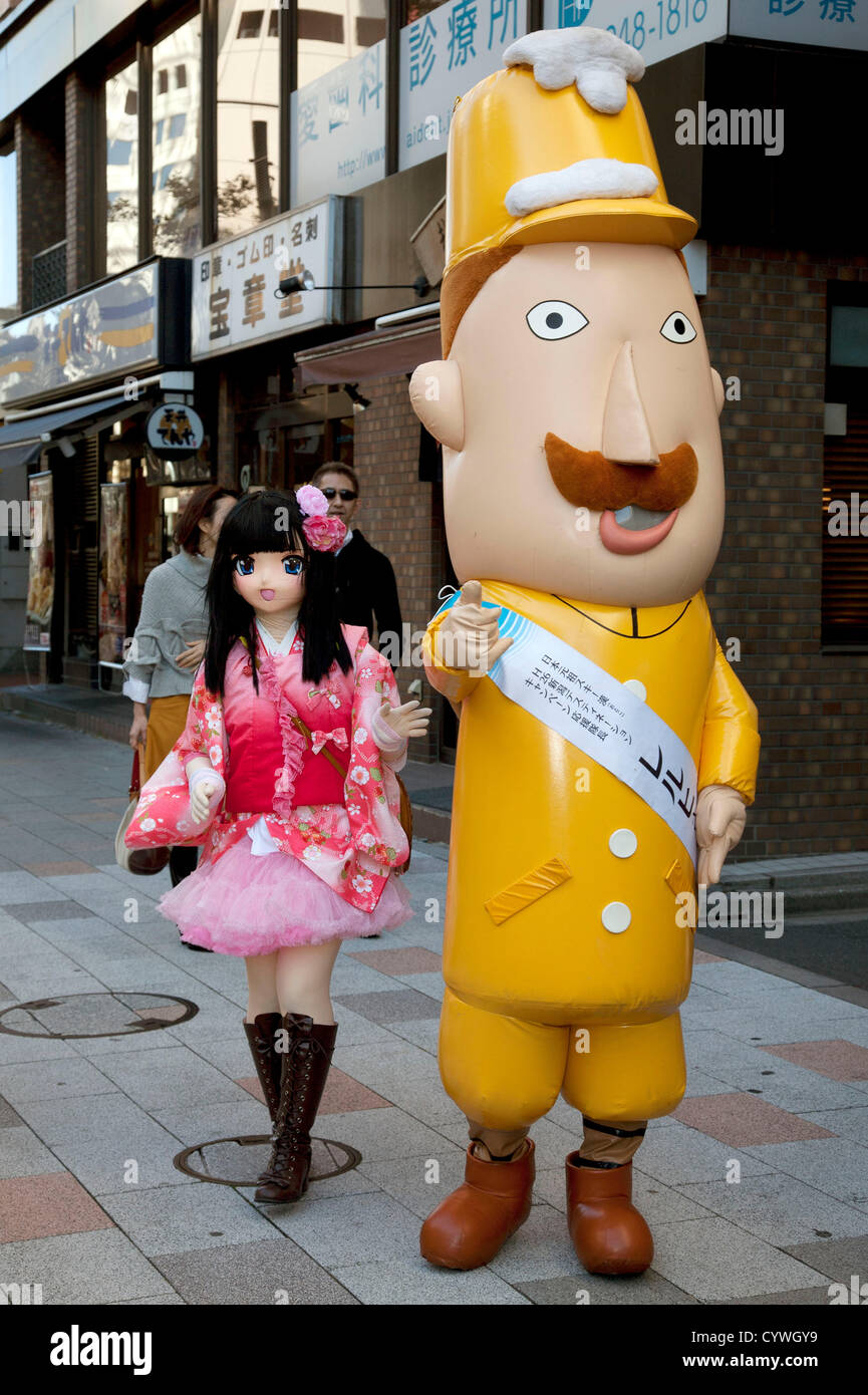 November 10, 2012, Tokyo, Japan - Japanese local characters pose in ...