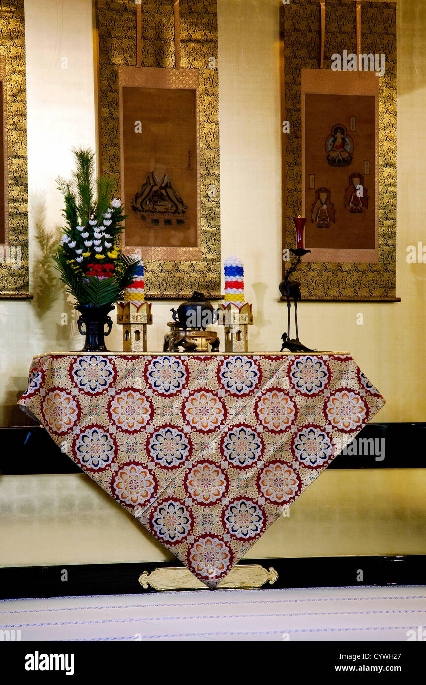 November 10, 2012, Tokyo, Japan - The small altar inside the buddhist ...
