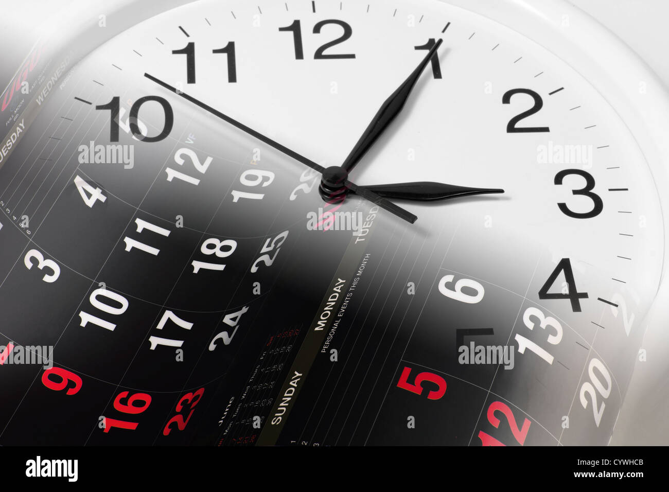 Calendar Pages and Clock Stock Photo - Alamy