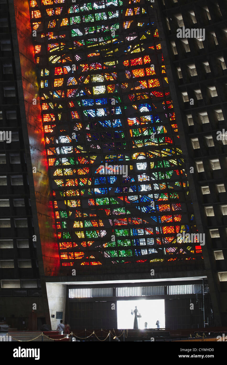 Stained glass window of Metropolitan Cathedral of Saint Sebastian ...