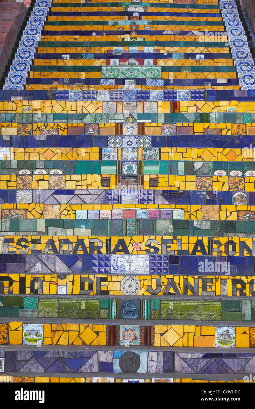 Selaron Steps (Escadaria Selaron), Lapa, Rio de Janeiro, Brazil Stock ...