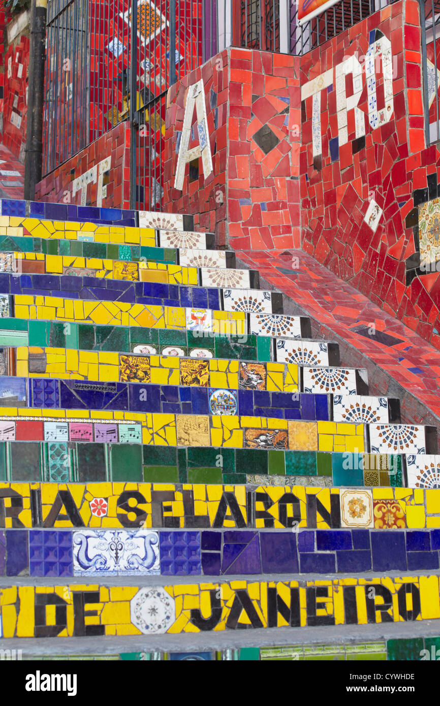 Selaron Steps (Escadaria Selaron), Lapa, Rio de Janeiro, Brazil Stock ...
