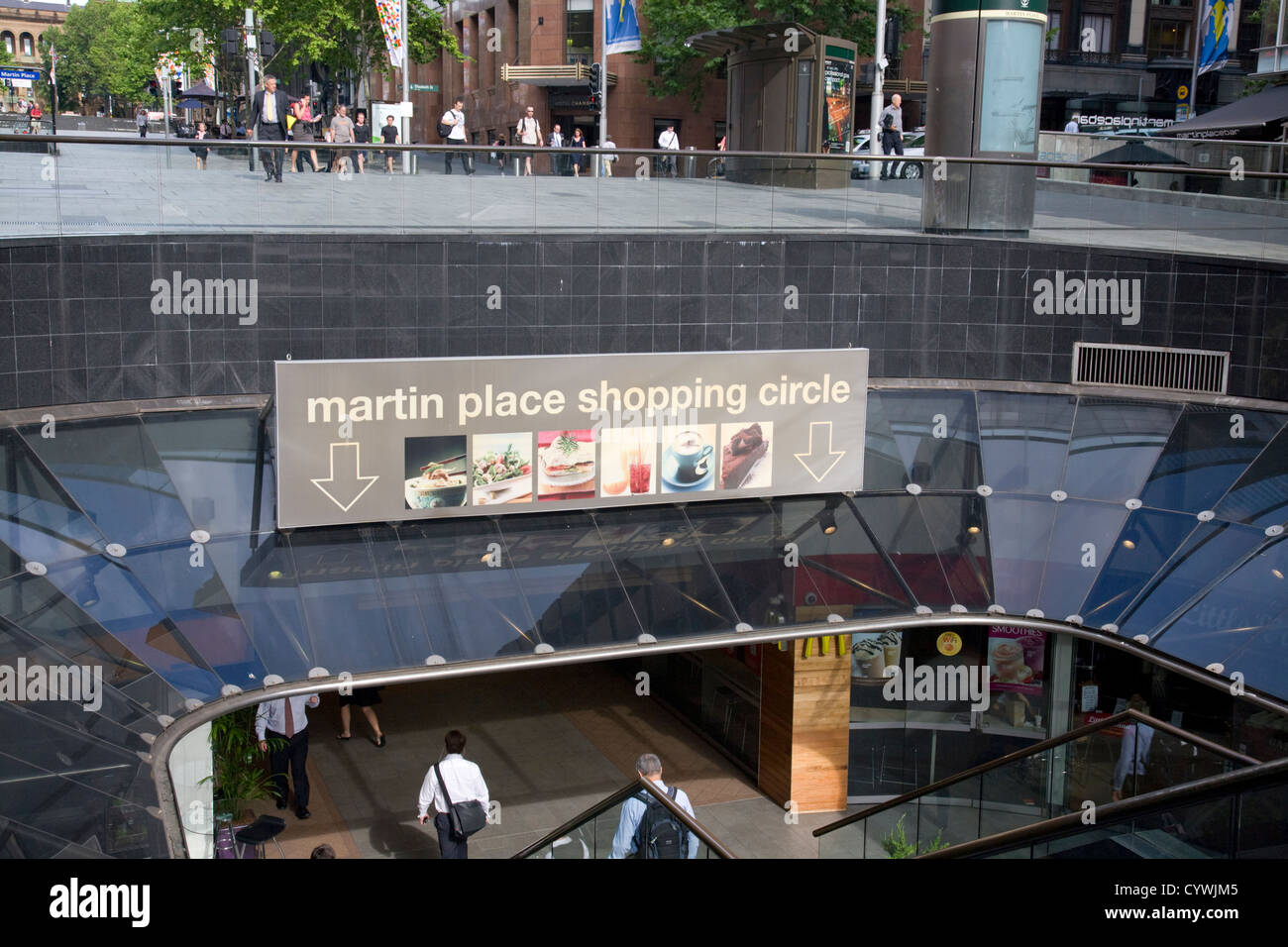 entrance to below street level shopping area, martin place shopping ...