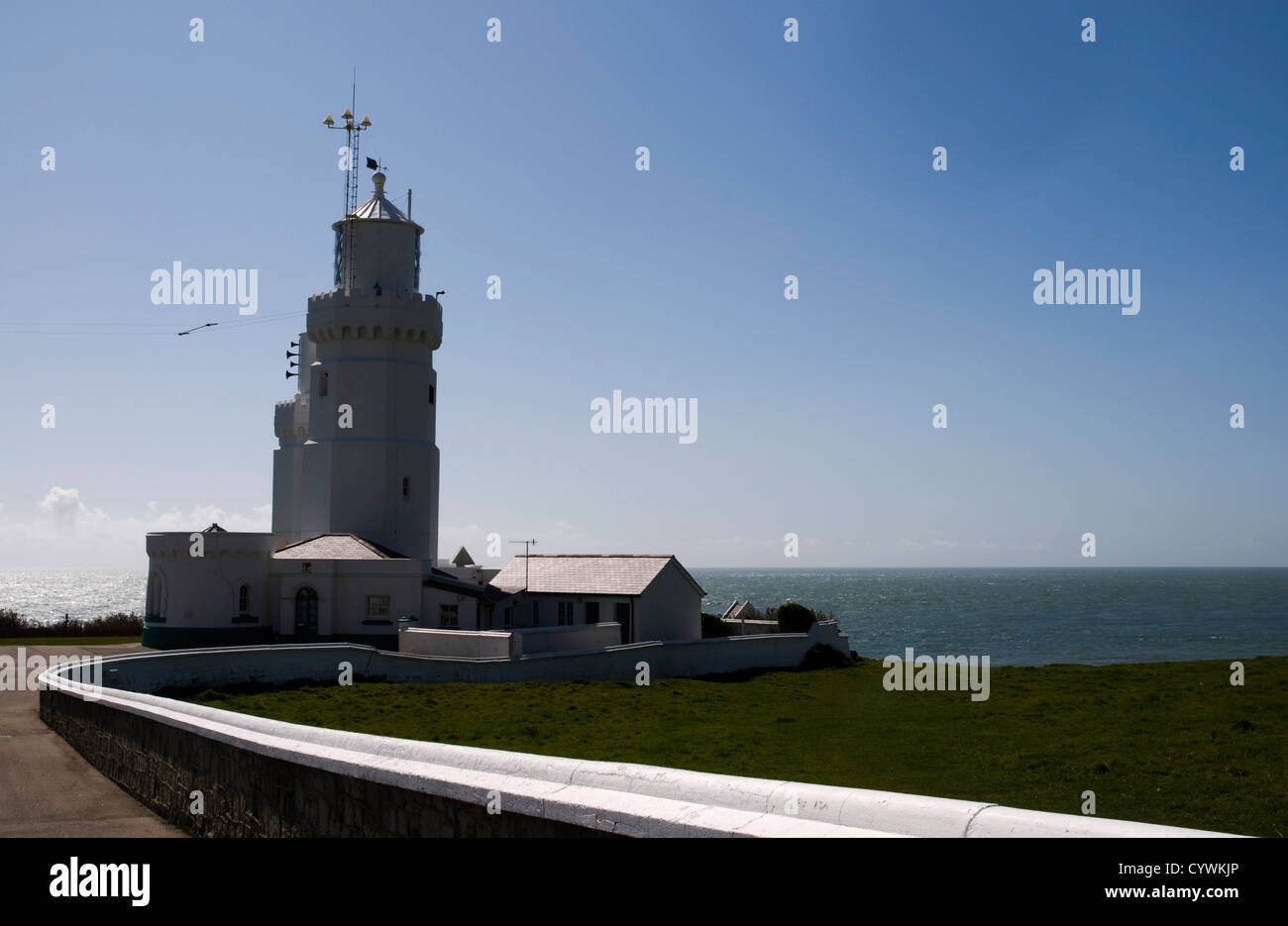 Saint Cathrine's point lighthouse on the Isle of Wight, England Stock ...