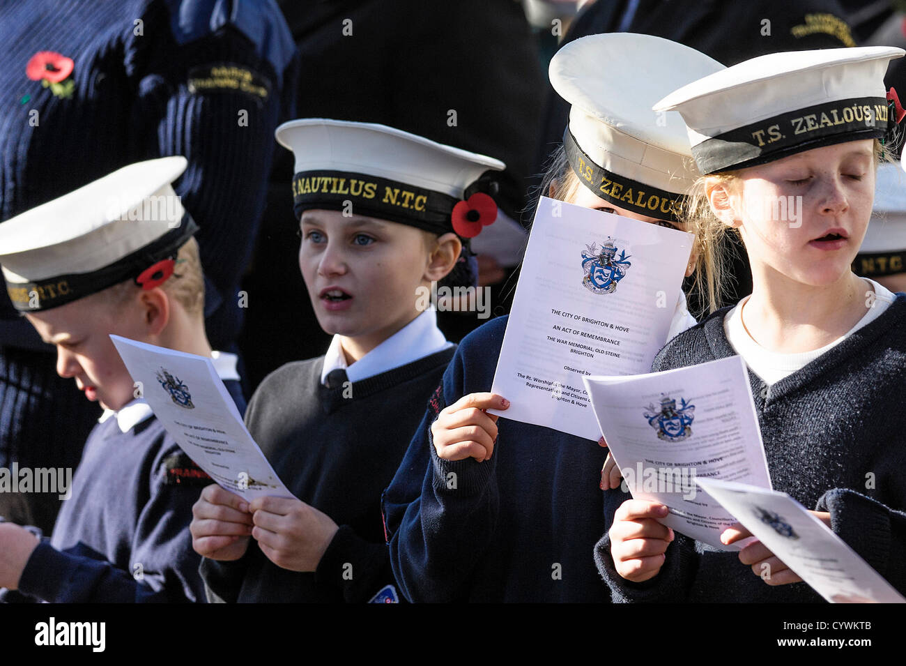 Young sea cadets along with Ex-servicemen and members of the public ...