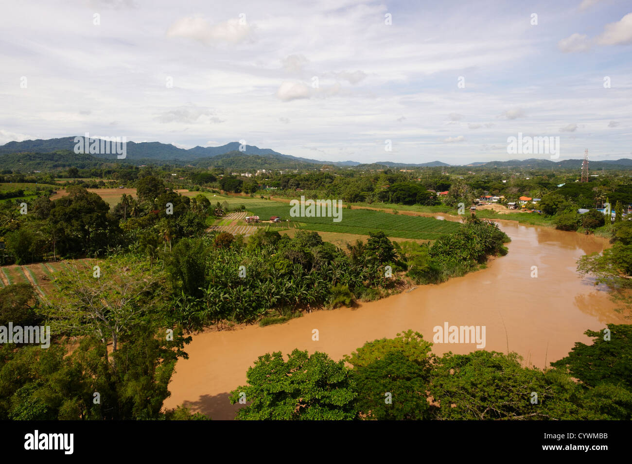 Views over Tuaran and Tamparuli from Pagoda Ling San Tuaran, Sabah ...