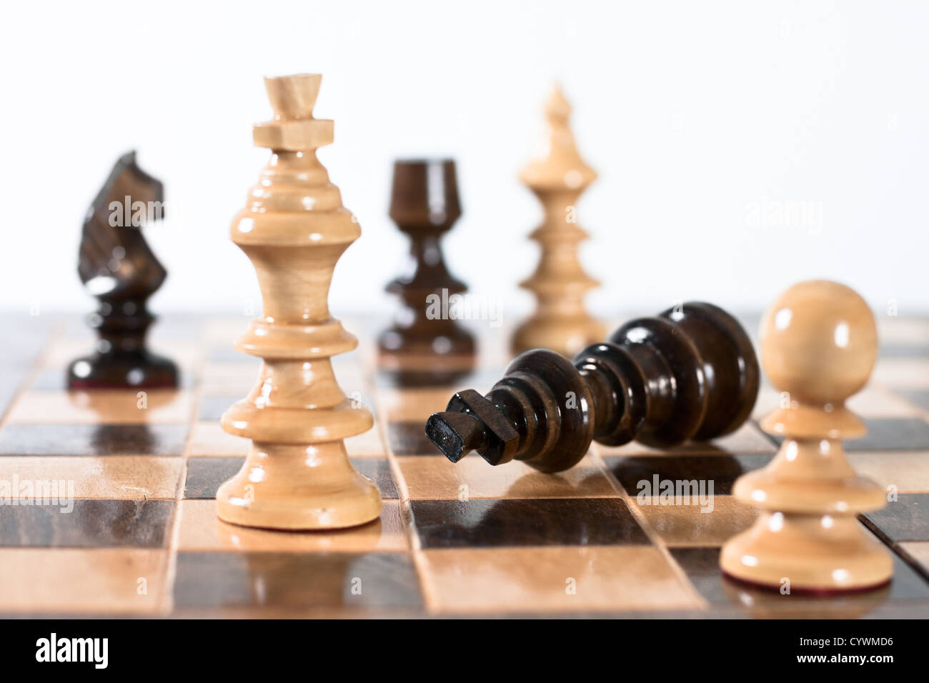 Chess game figure on board Stock Photo - Alamy