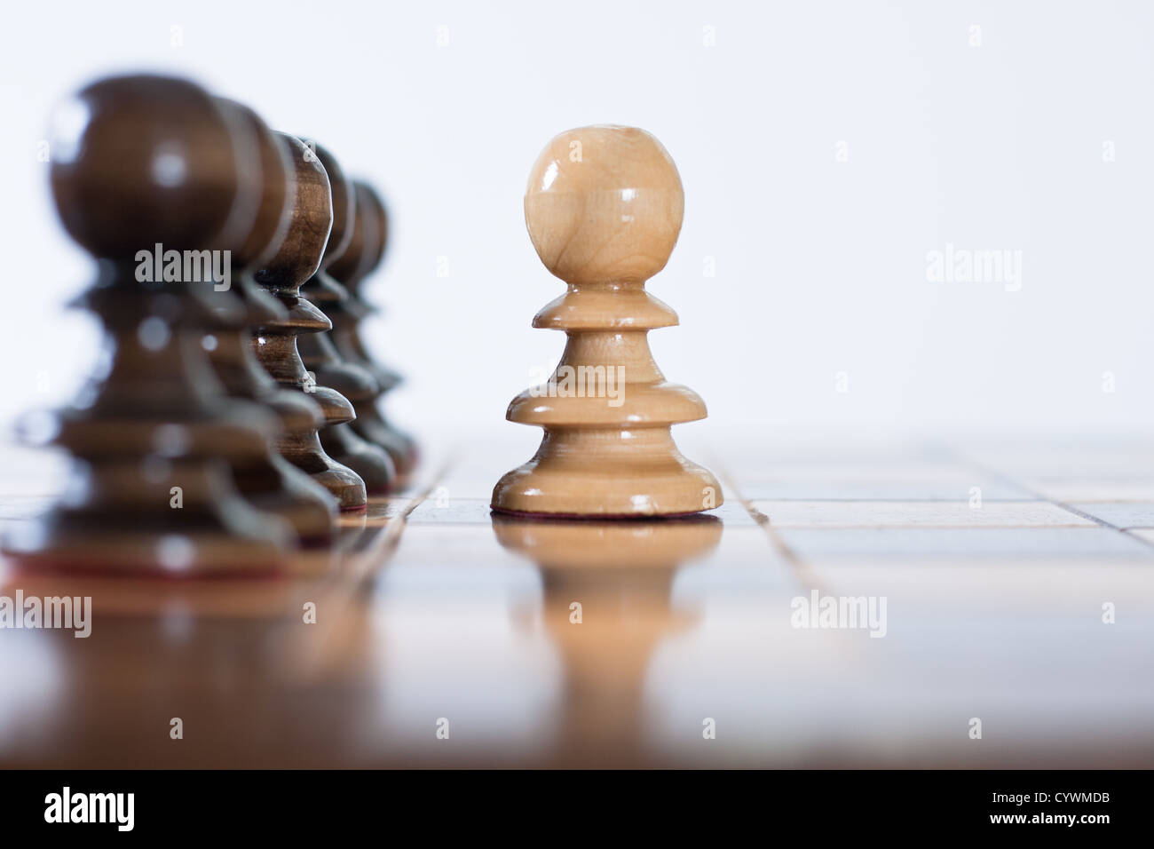 Chess game figure pawn set on the board Stock Photo - Alamy