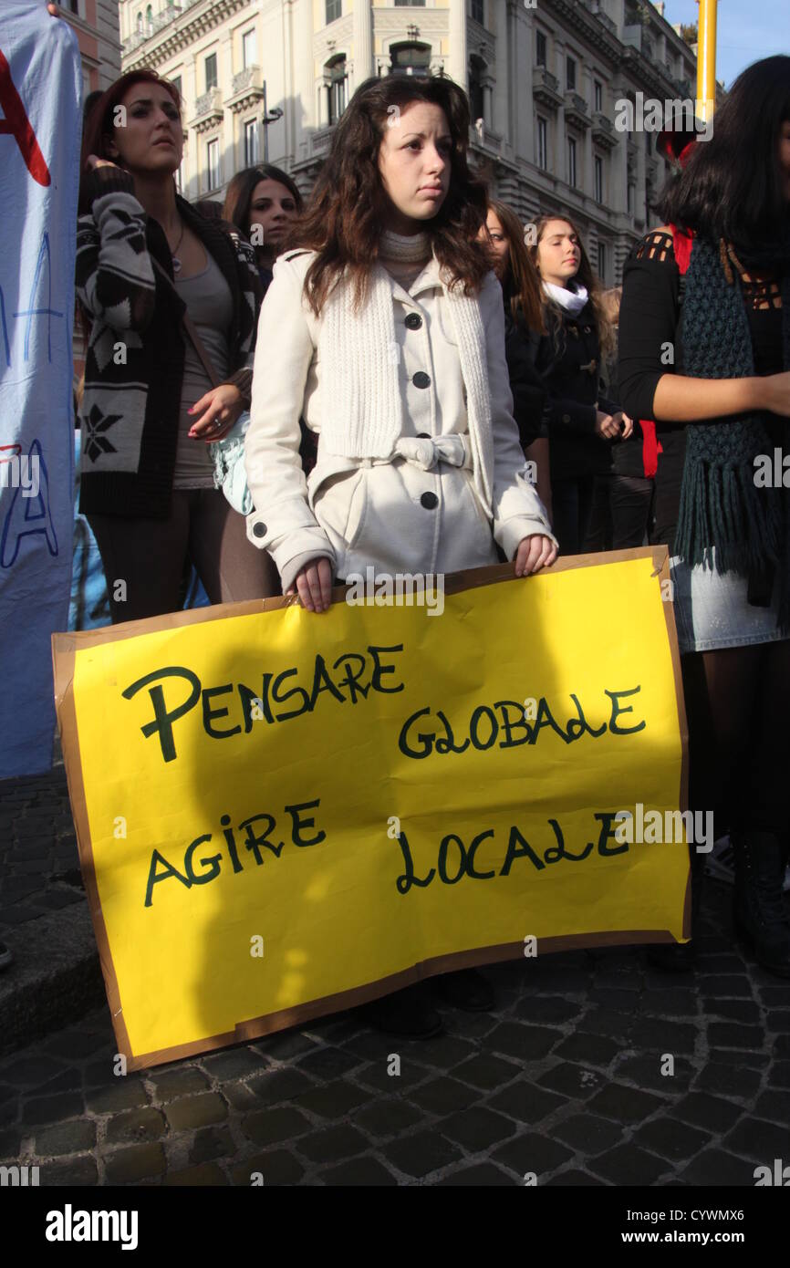 10 October 2012 Students and teachers protesting against the school ...