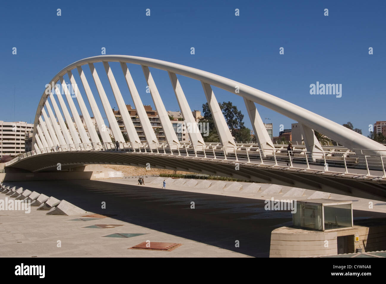 Alameda Single Span Bridge over the Turia Riverbed Valencia Spain Stock ...