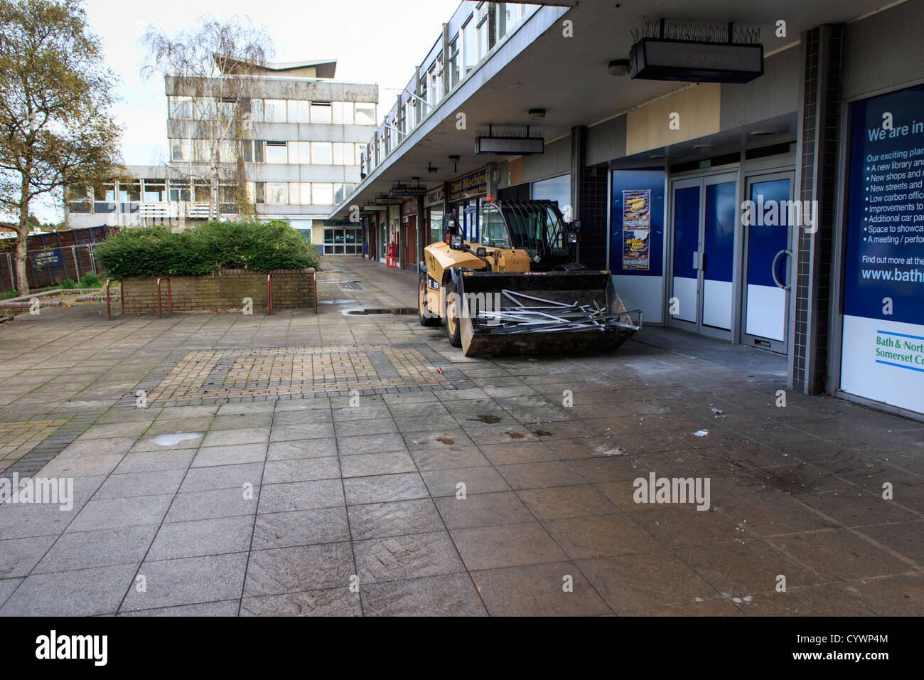 Keynsham shopping centre closed for redevelopment Stock Photo - Alamy