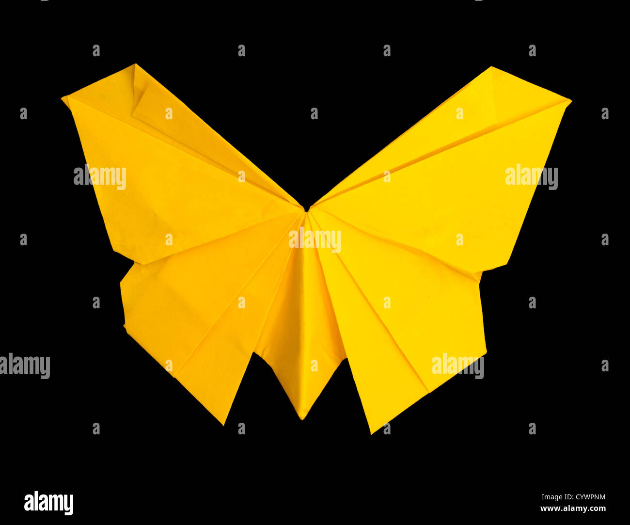 Yellow butterfly. Folded origami style Stock Photo - Alamy