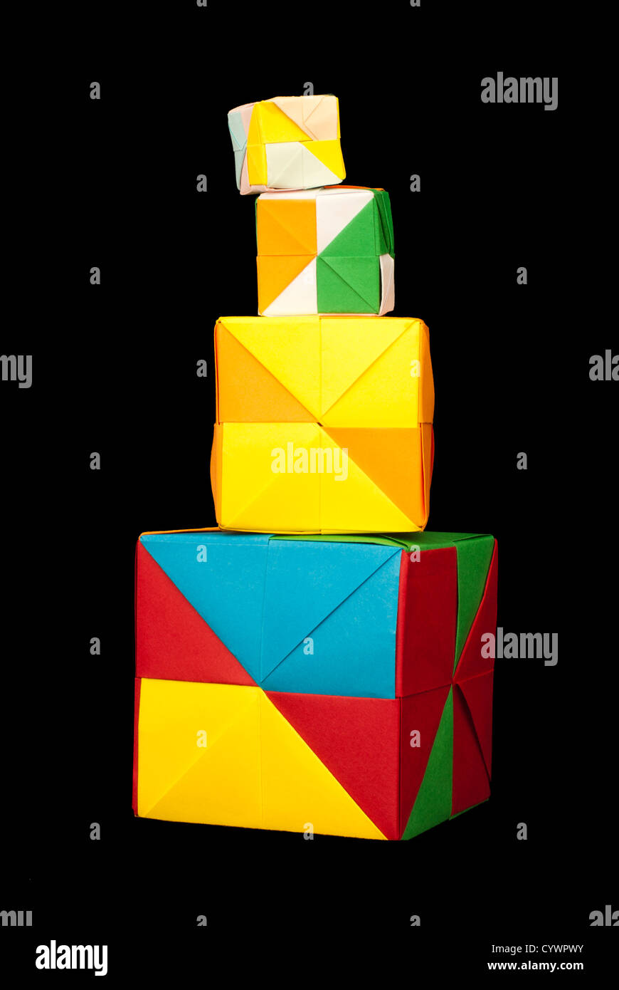 Colored paper folded hi-res stock photography and images - Alamy