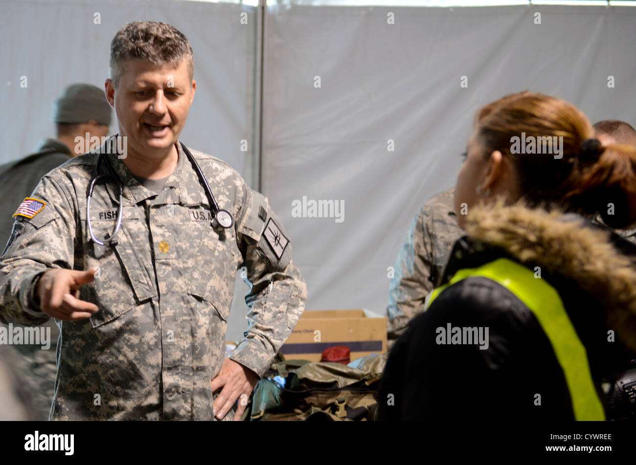 Maj. Peter Fish of the National Guard meets with nursing students at ...