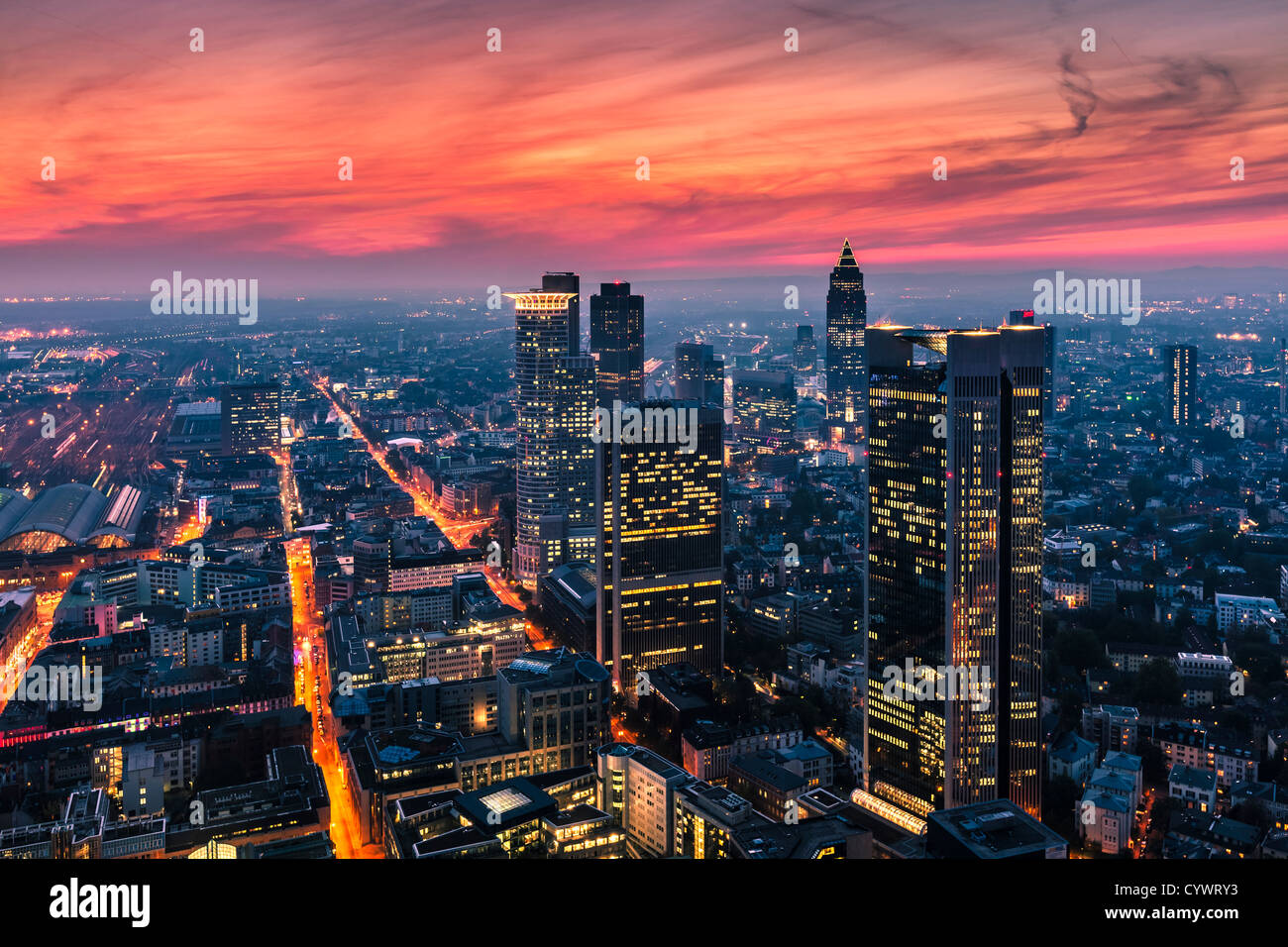Evening Panorama of Frankfurt am Main, Germany Stock Photo - Alamy