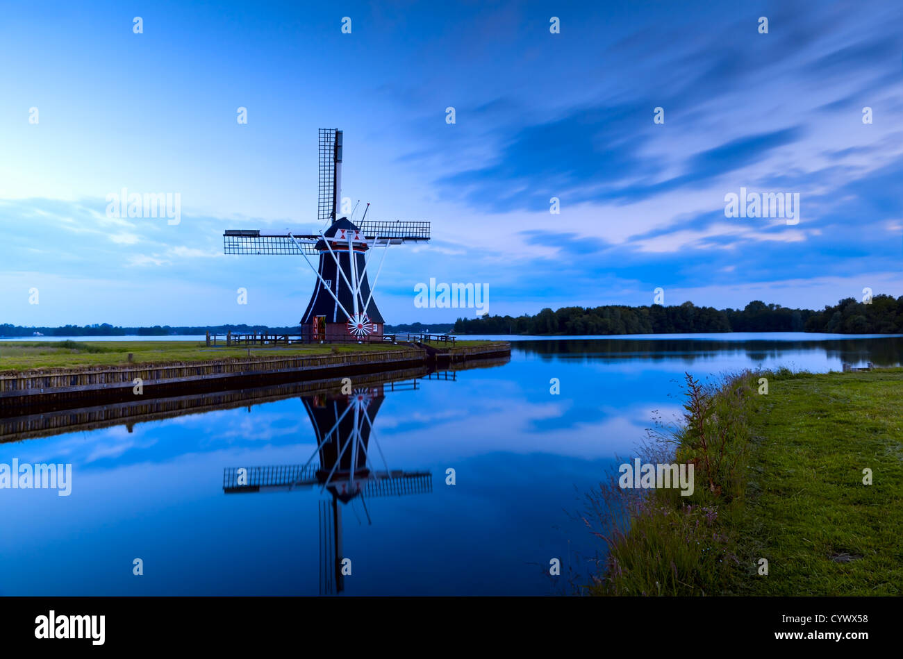Windmill at dusk hi-res stock photography and images - Alamy