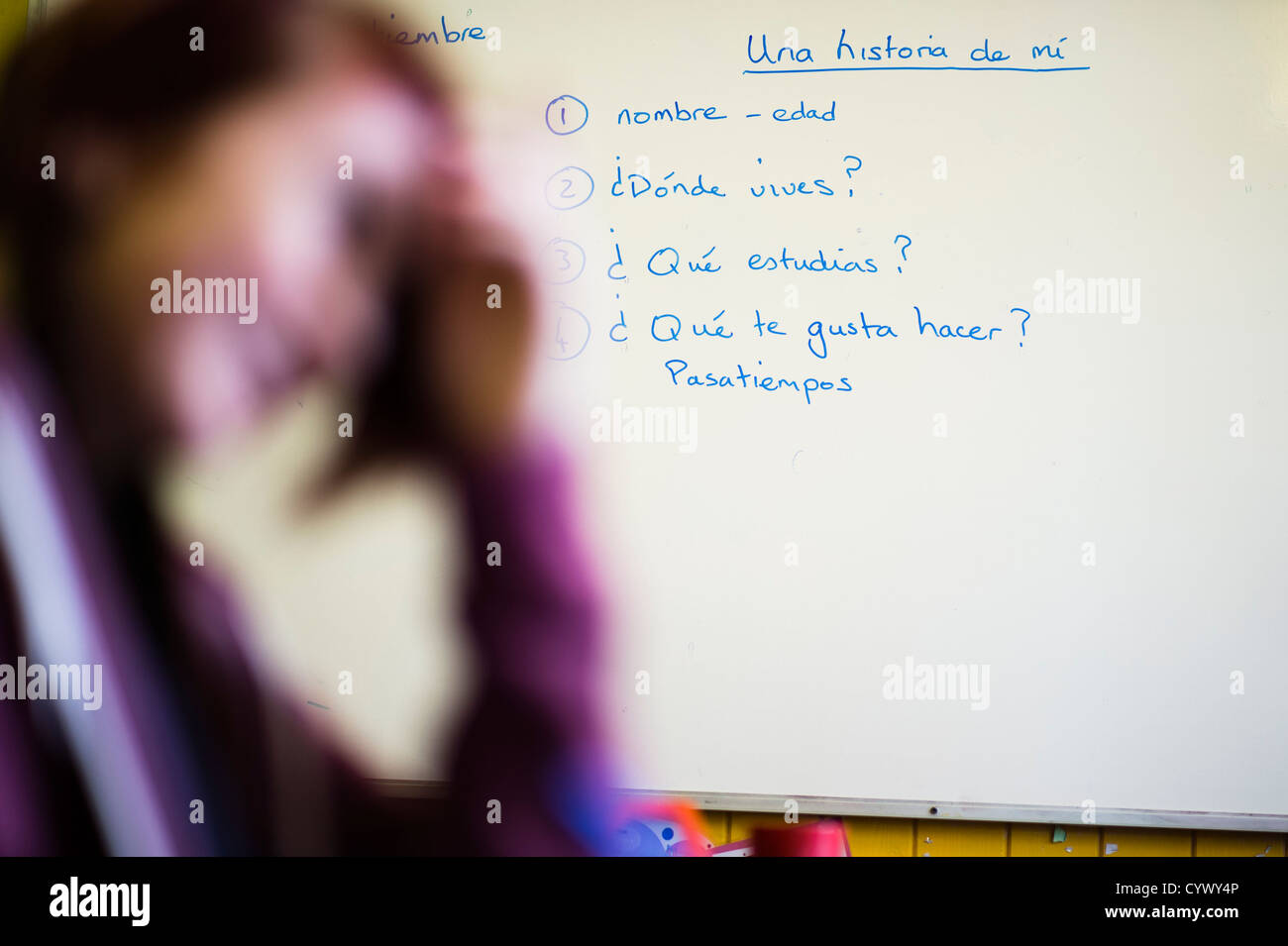 A Spanish language class in a secondary comprehensive school, Wales UK ...