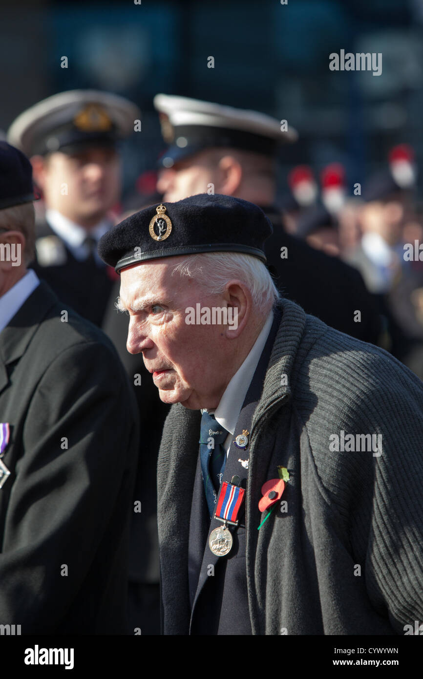 Elderley veteran marching proudly in Remembrance parade Birmingham ...