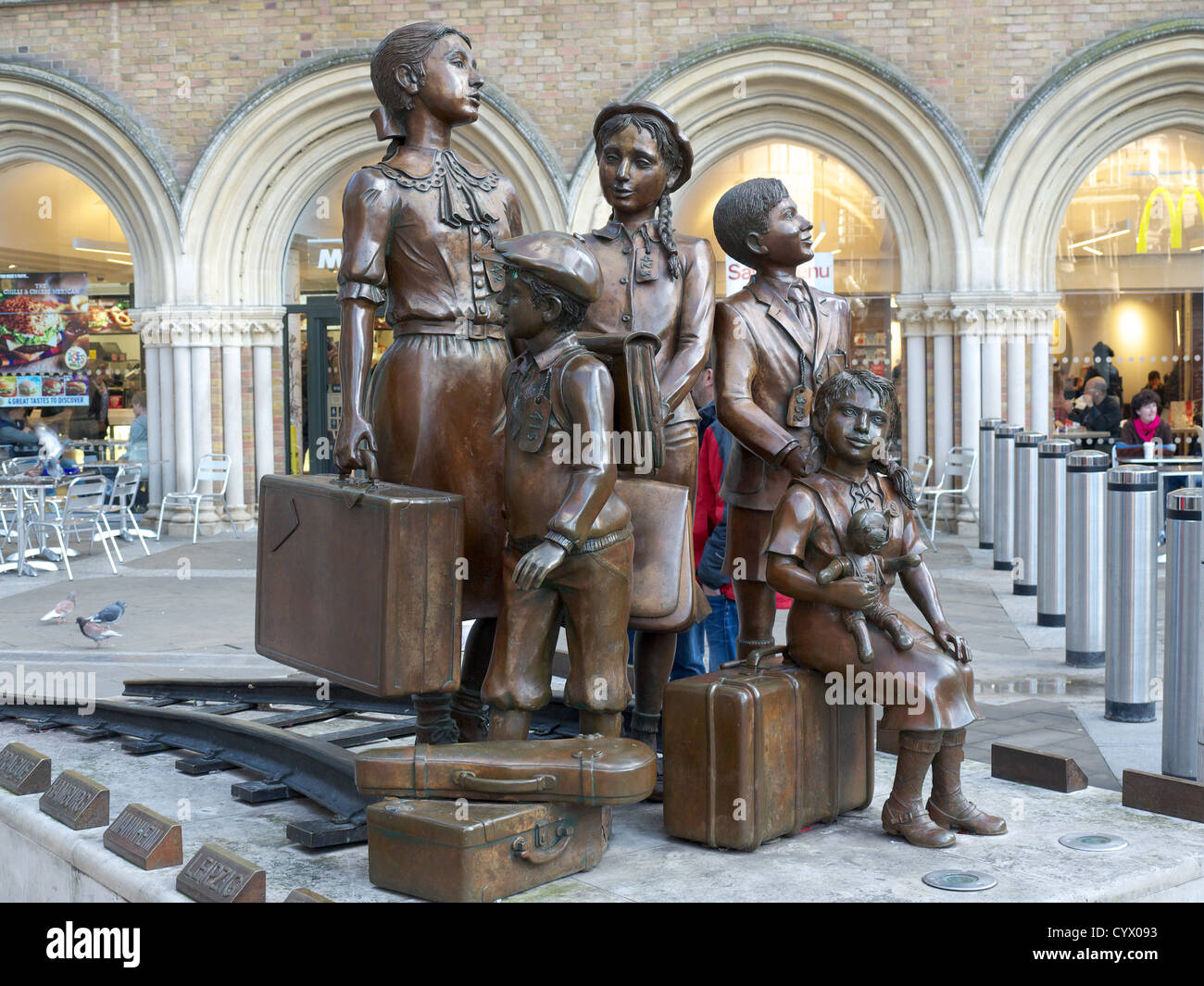 View of Frank Meisner's Kindertransport sculpture outside Liverpool ...