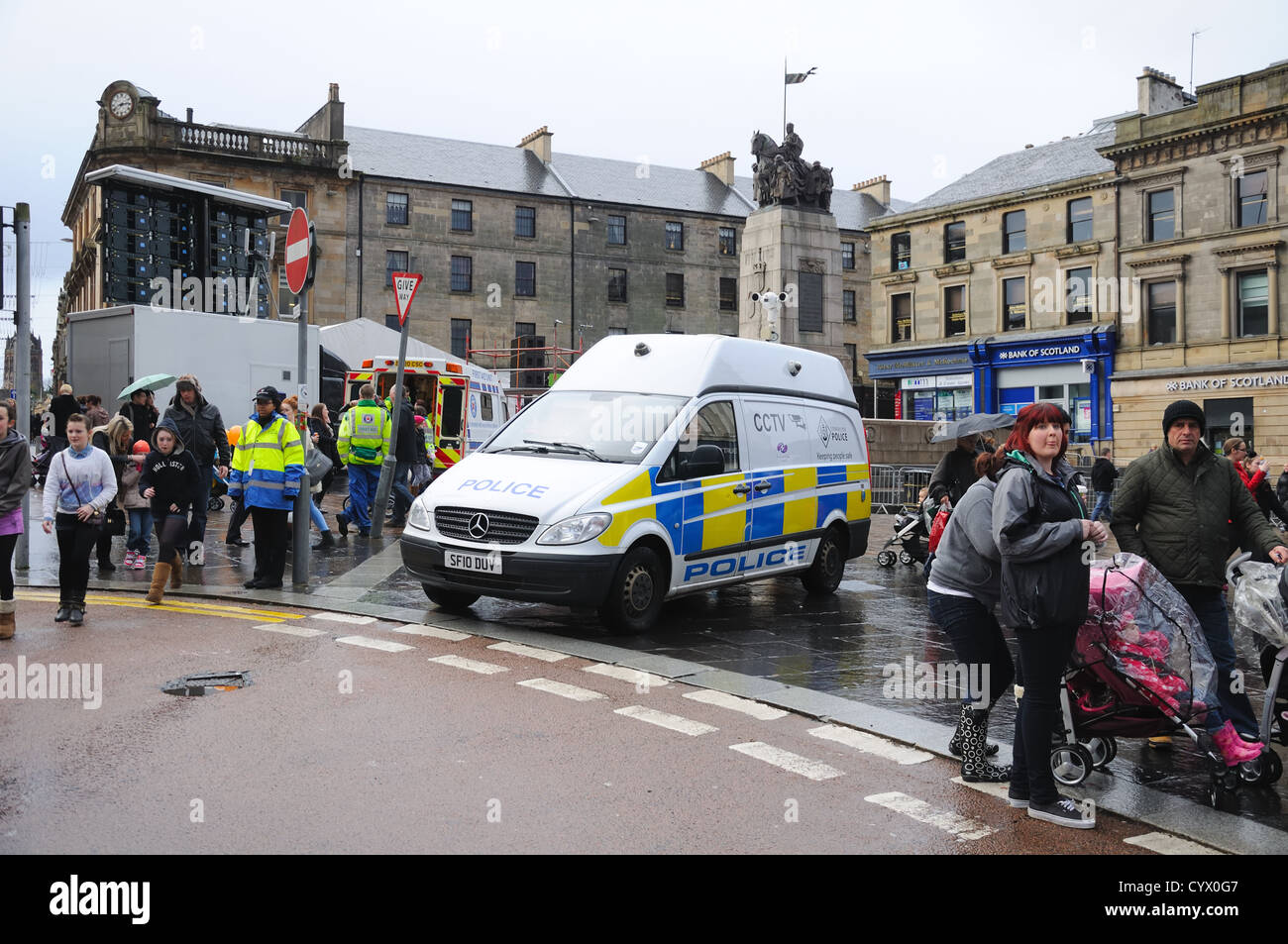 CCTV equipped police van in Paisley town centre, Scotland Stock Photo ...