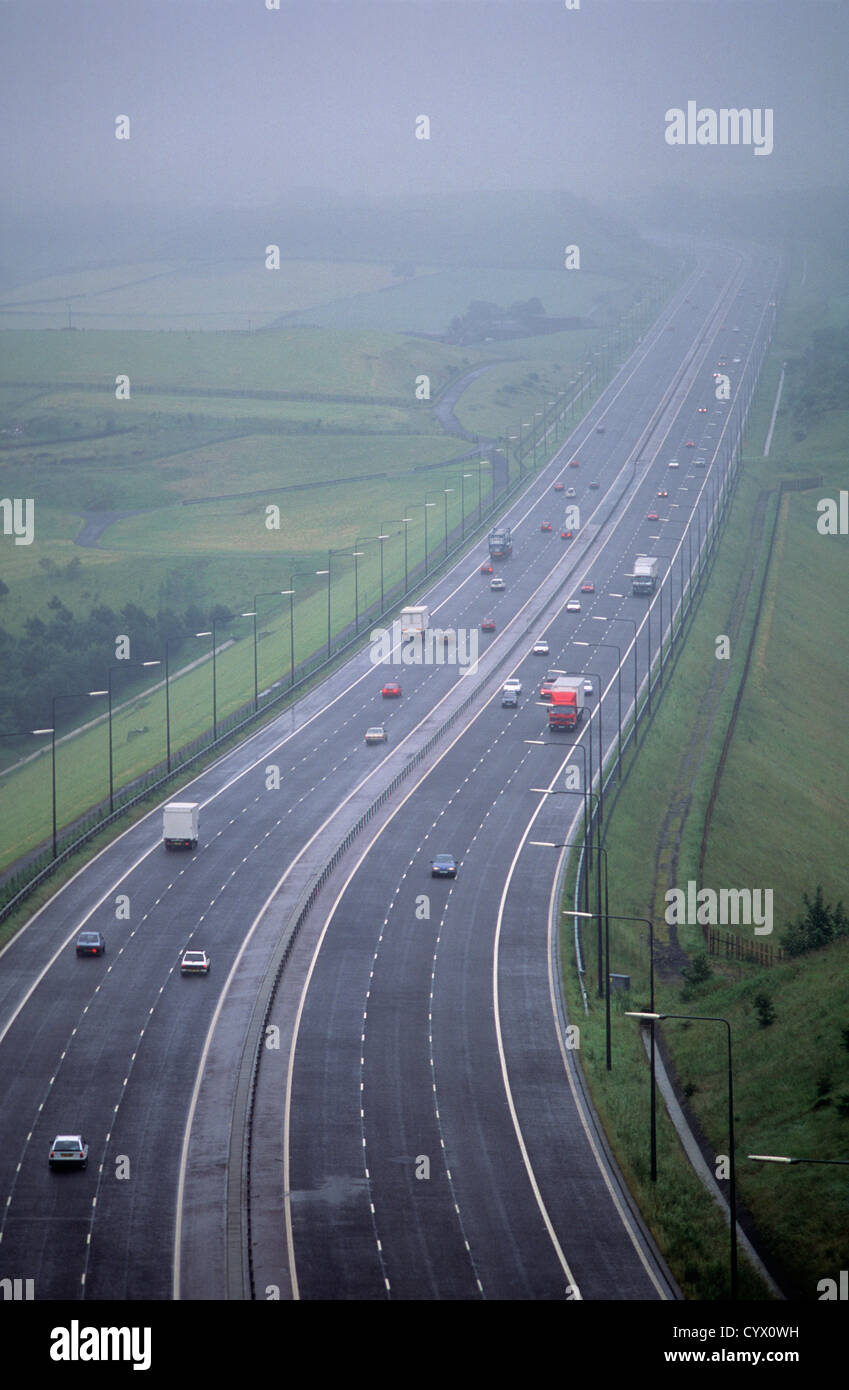 The M62, Trans Pennine Motorway in Fog, UK Stock Photo - Alamy