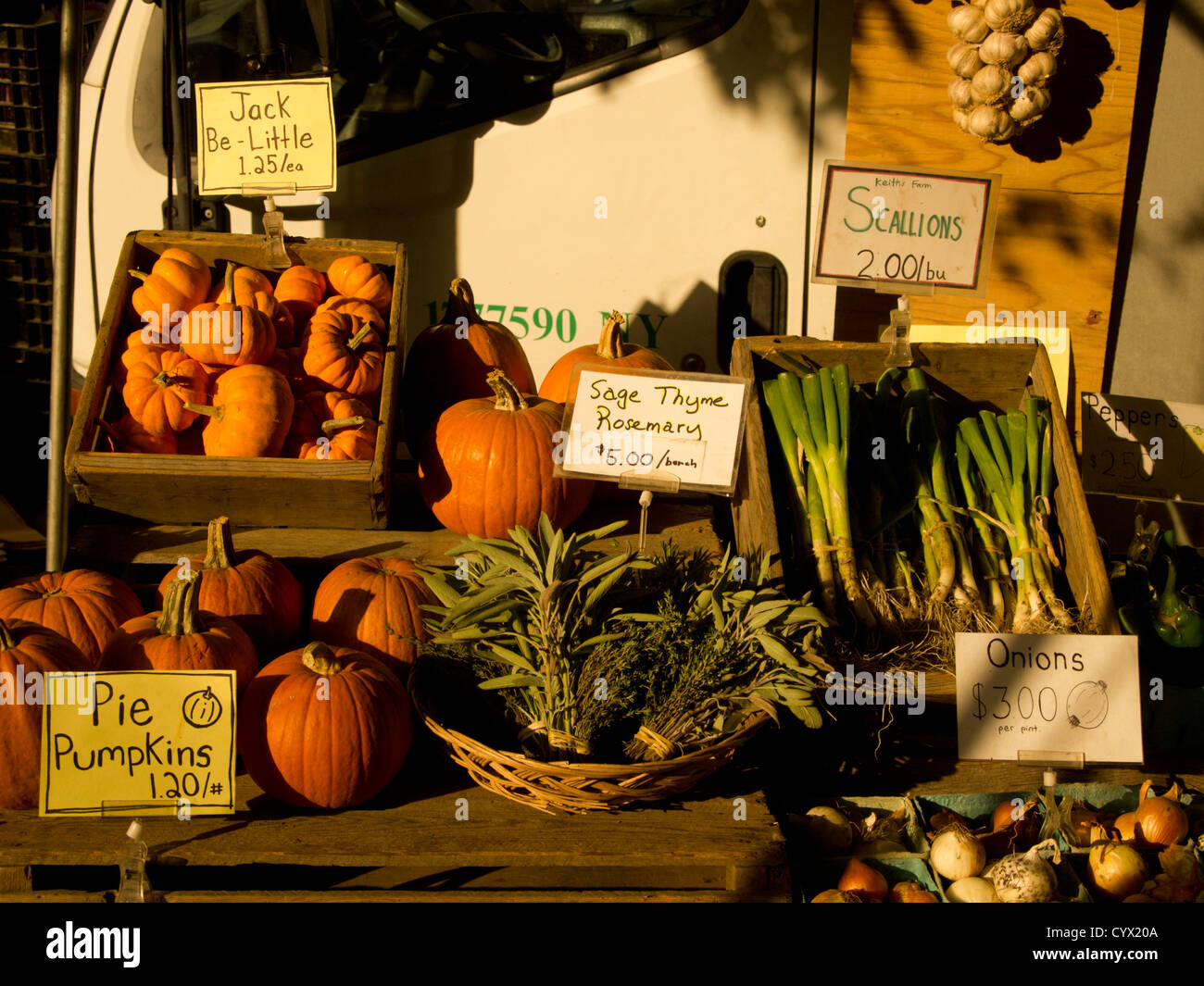 Market Display, Union Square Greenmarket, New York City, USA Stock ...