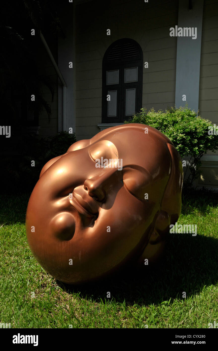 weird head in the gardens of the the national gallery , bangkok ...