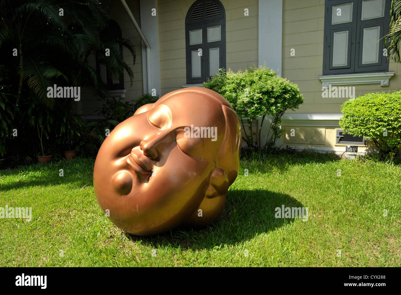 weird head in the gardens of the the national gallery , bangkok ...